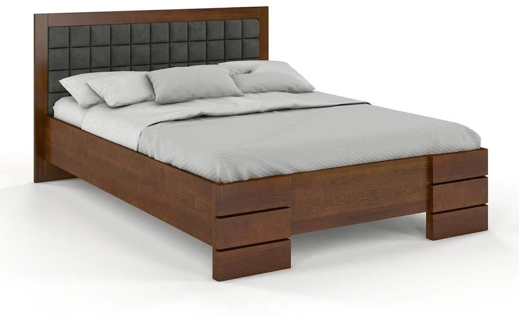 Zvýšená postel s čalouněným čelem - Gotland - borovice,   ,  140x200 cm