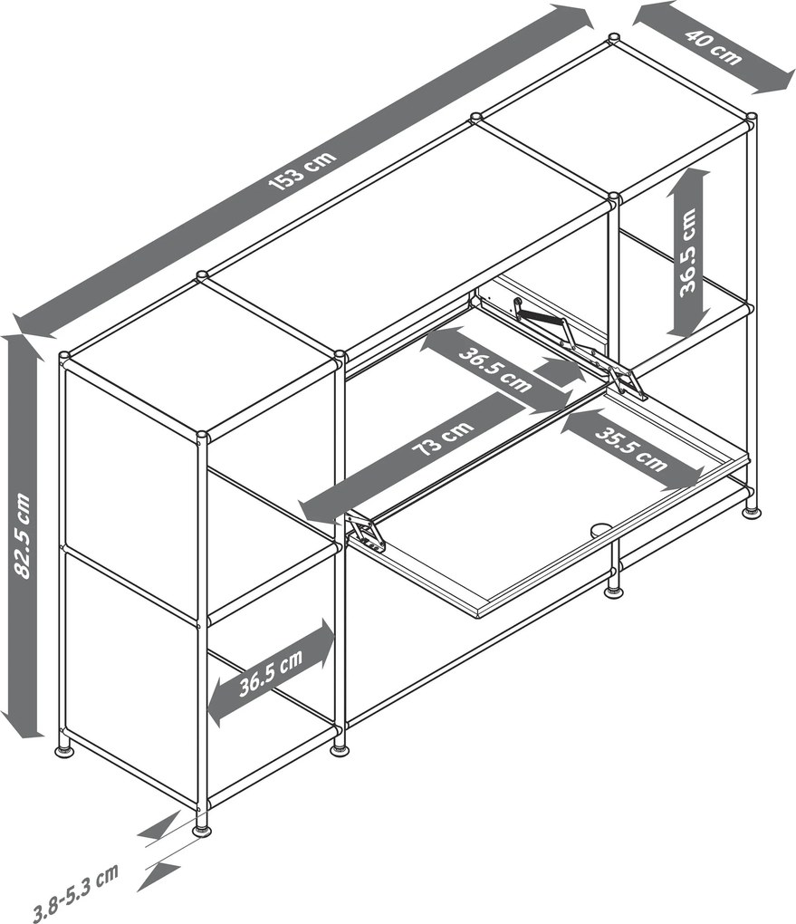 Tchibo - Odkládací skříňka »Cn3« se 2 výklopnými dvířky - barva: bílá