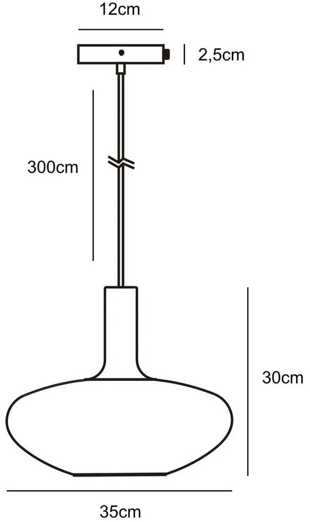 Závěsný lustr z kouřového skla Alton pro žárovku E27 ø35cm  - Nordlux