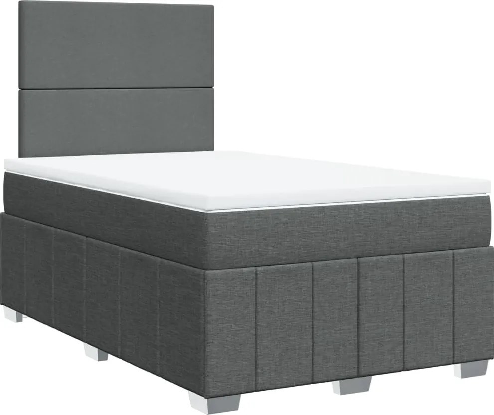 Box spring postel s matrací tmavě šedá 120x190 cm textil 3293901
