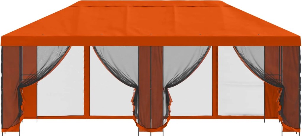 Zahradní altán se stěnami 6 x 3 m Oranžová Polyester a ocel 3376027