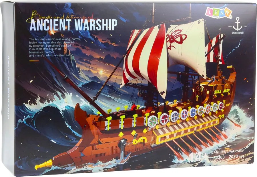 LEAN Toys Stavebnicové kostky – Starověká římská loď, 2073 dílů