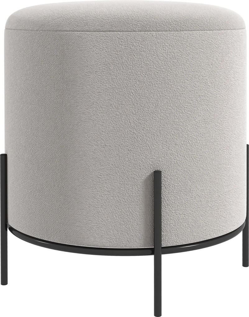 HOMCOM Sametový Ottoman Pouf s Ocelovými Nohami Ø 35 x 38 cm pro Obývací Pokoj a Ložnici | Aosom