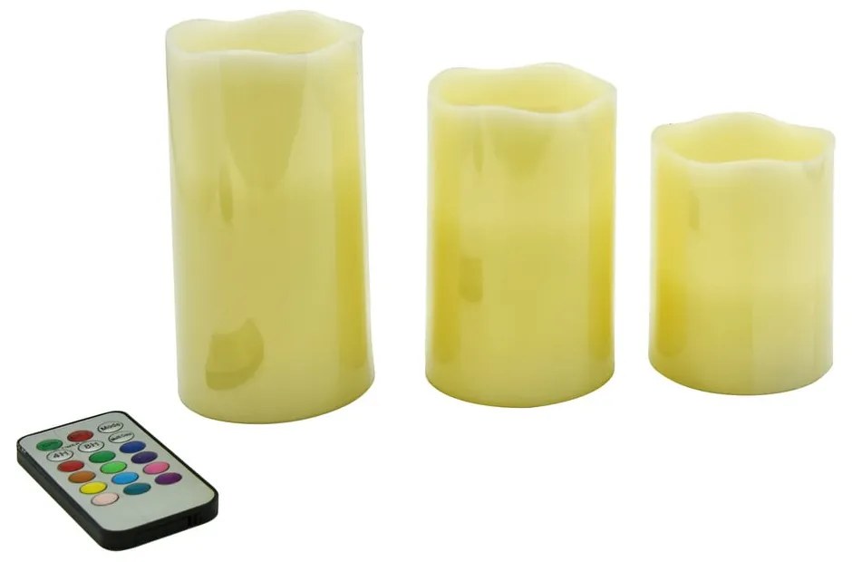 LED svíčky v sadě 3 ks (výška 10 cm) – Hilight