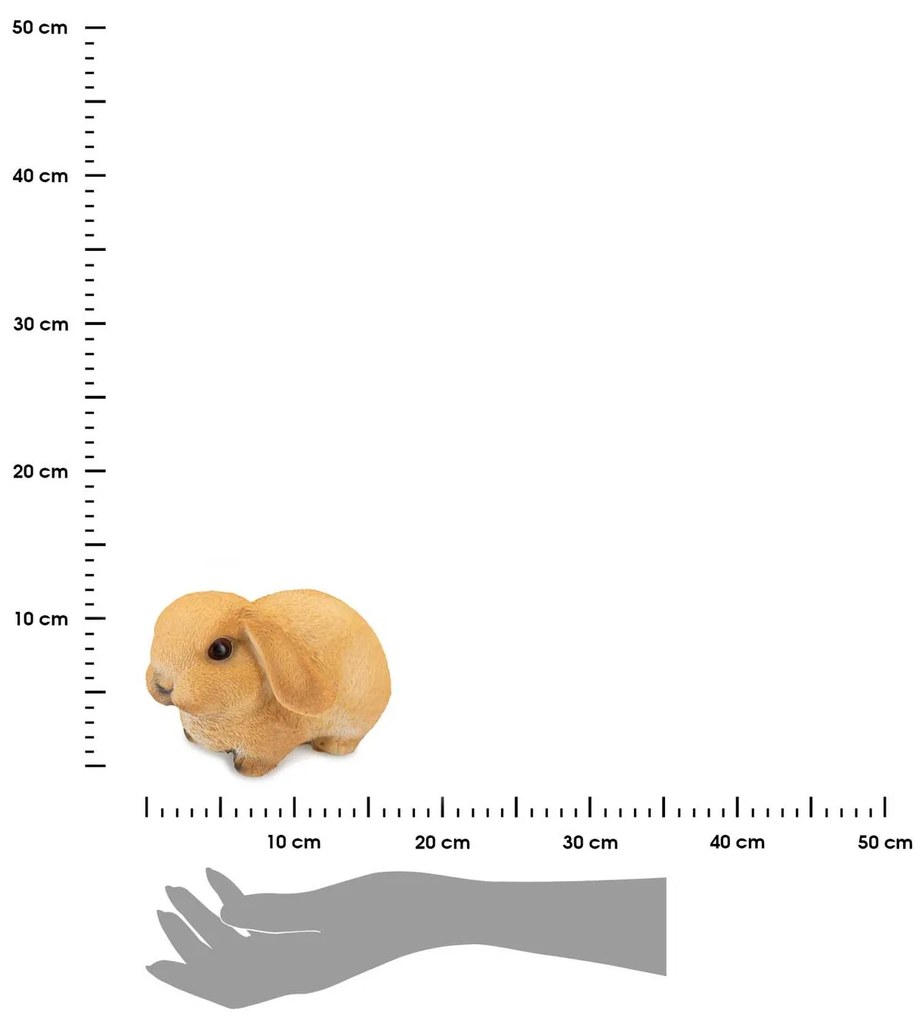 Zahradní figurka z polyresinu Bunny, 16 cm, hnědá