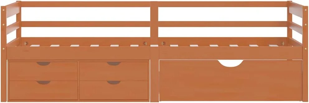 Rám postele se zásuvkami medově hnědé borovice 90 x 200 cm 322058
