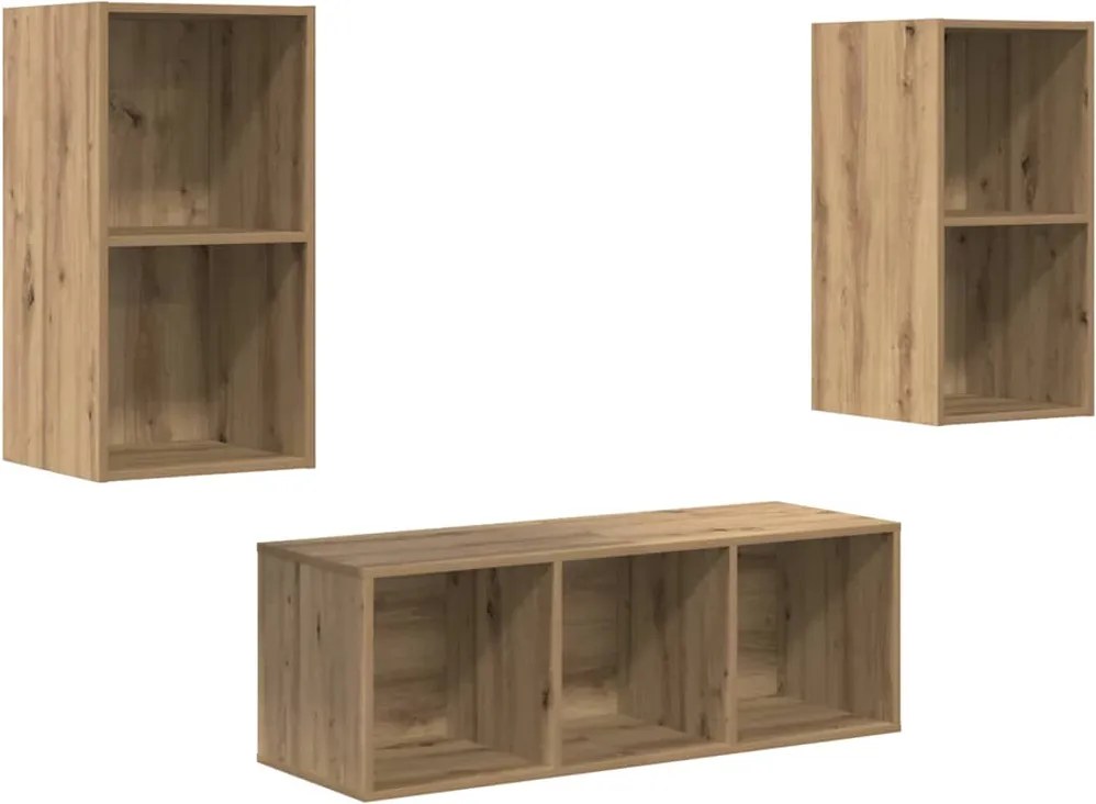 Sestava TV skříněk 3 ks Artisanový dub Kompozitní dřevo 3393380