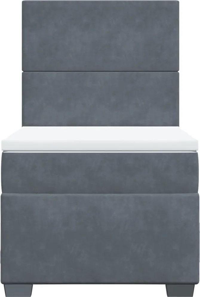 Box spring postel s matrací tmavě šedá 90x200 cm samet 3290805