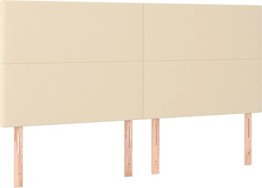 Box spring postel s matrací krémová 200x200 cm textil 3136466