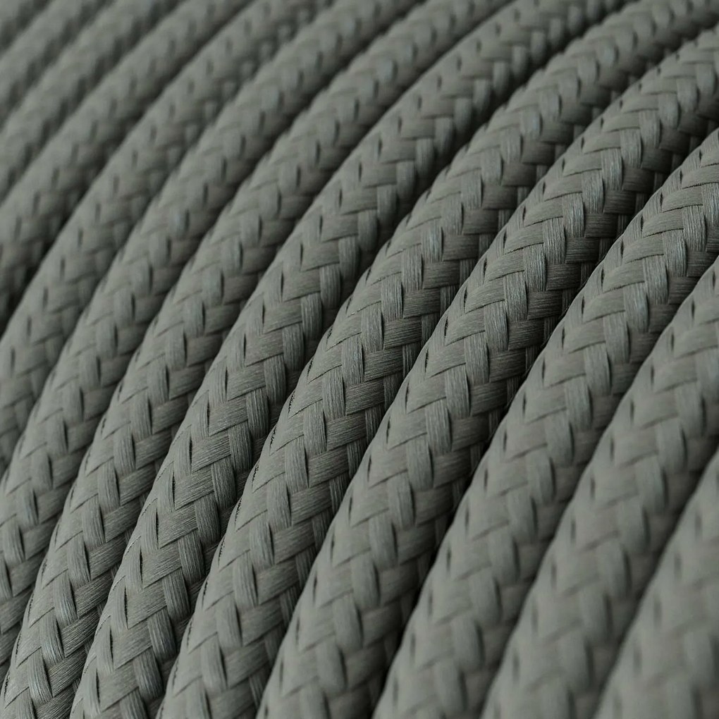 creative cables Závěsná lampa s textilním kabelem, keramickým stínidlem tvaru misky s kovovými detaily Barva: Betonový efekt-bílá