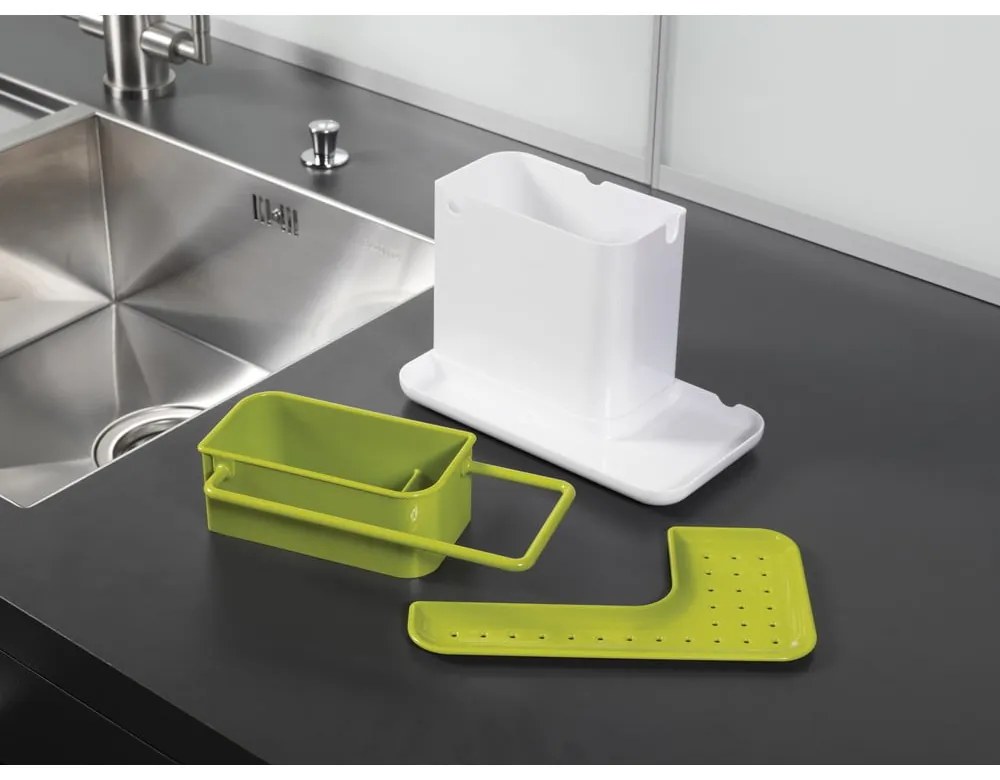 Bílo-zelený kuchyňský stojánek na mycí prostředky Joseph Joseph Caddy Sink Tidy