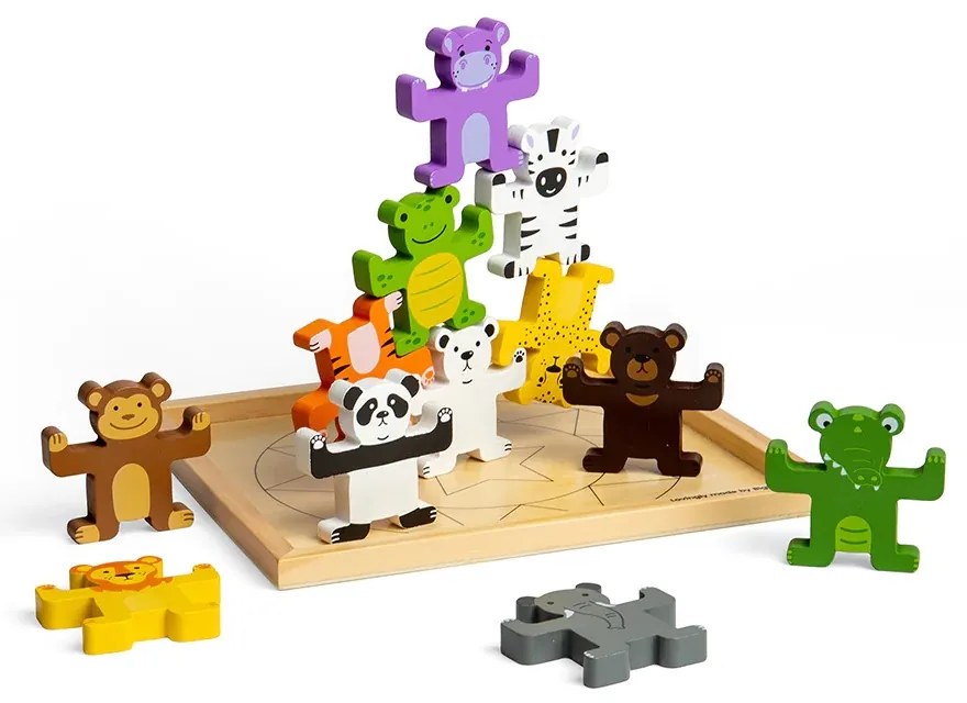 Bigjigs Toys Motorická balanční hra Divoká zvířata