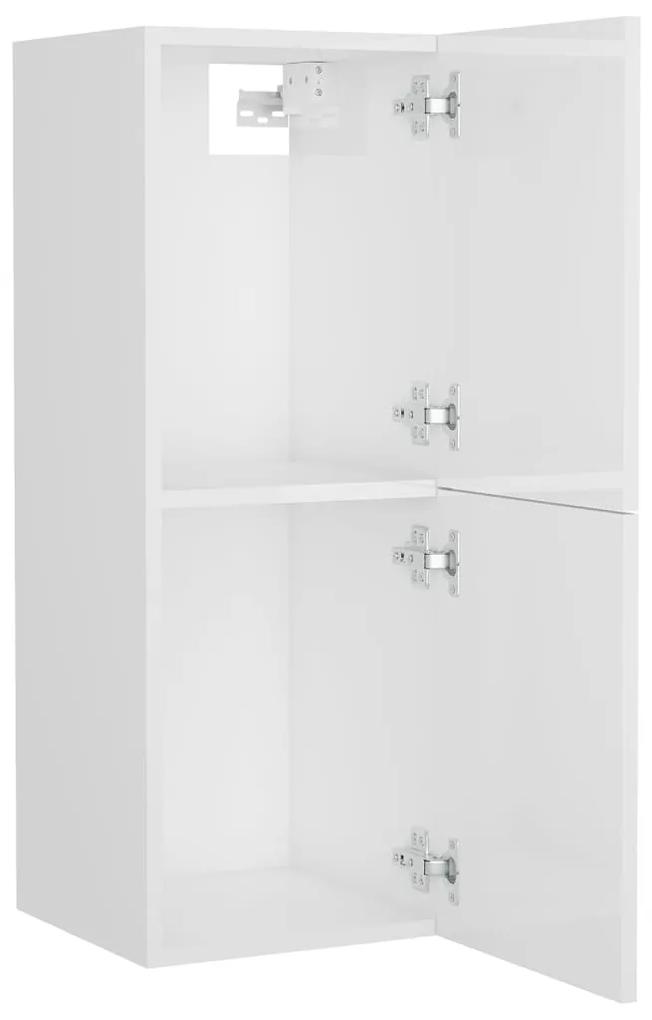 Koupelnová sestava bílá s vysokým leskem kompozitní dřevo,  3071204