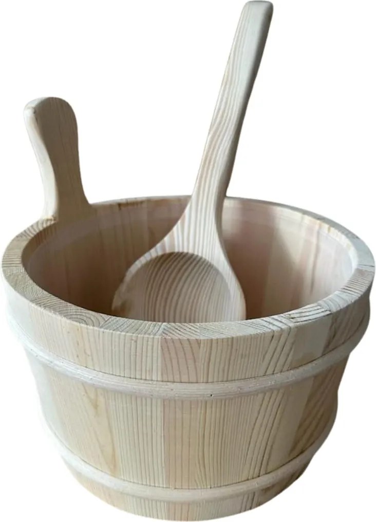 Set dřevěné vědro 4L s naběračkou 36 cm