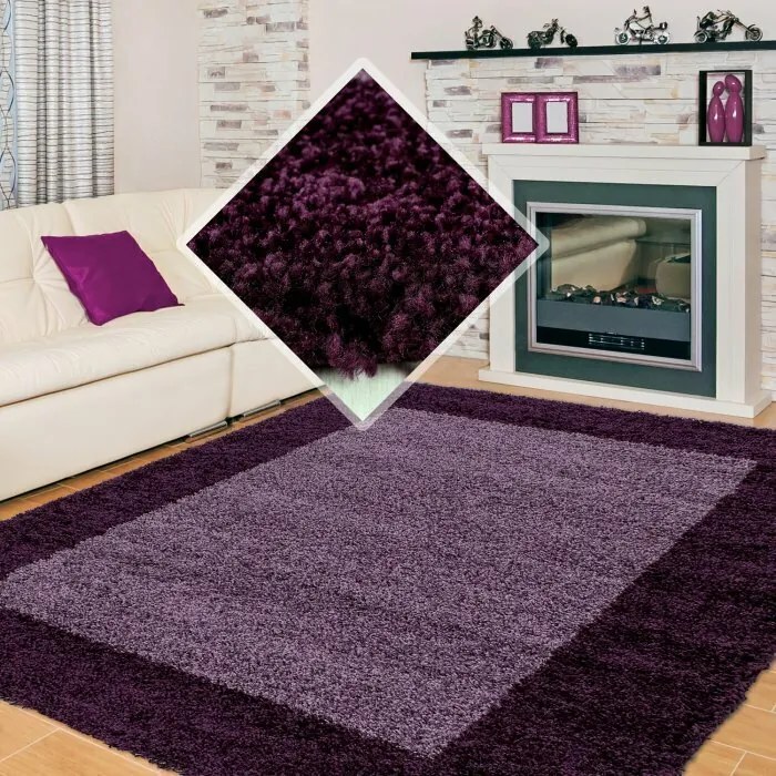 Kusový koberec Life Shaggy 1503 lila (Varianta: 120 x 170 cm)