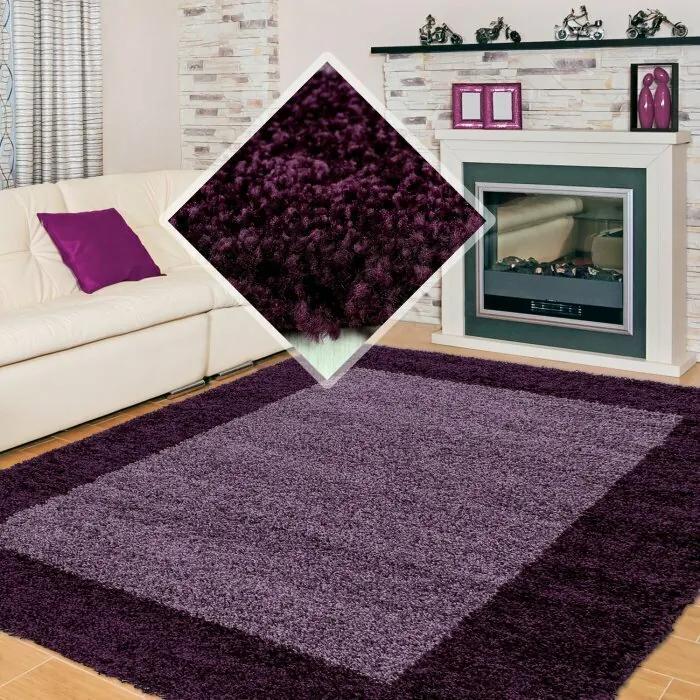 Kusový koberec Life Shaggy 1503 lila (Varianta: Kulatý průměr 200 cm)