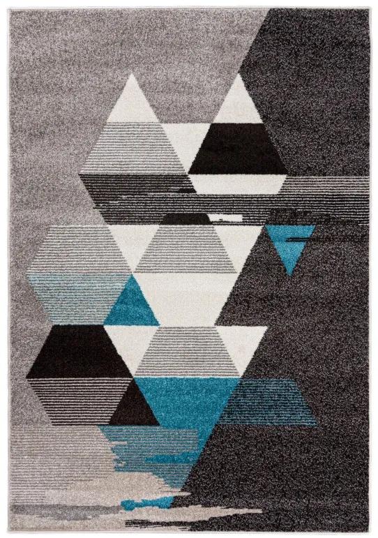 Moderní kusový koberec ELEFANTA 71733/37123 Geometrický šedý modrý Rozměr: 300x400 cm