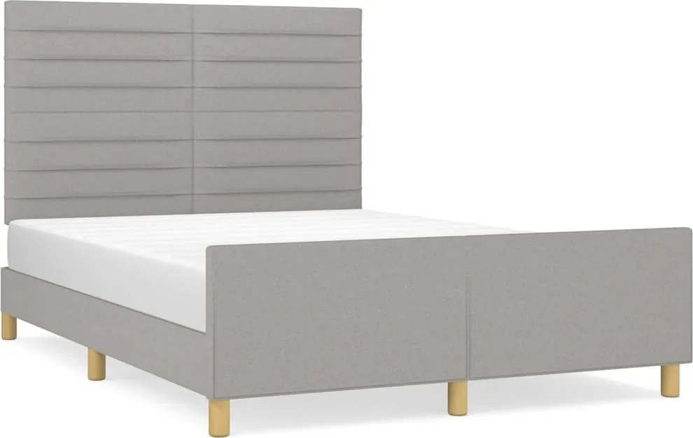 Rám postele bez matrace světle šedý 140 x 190 cm textil 3125130