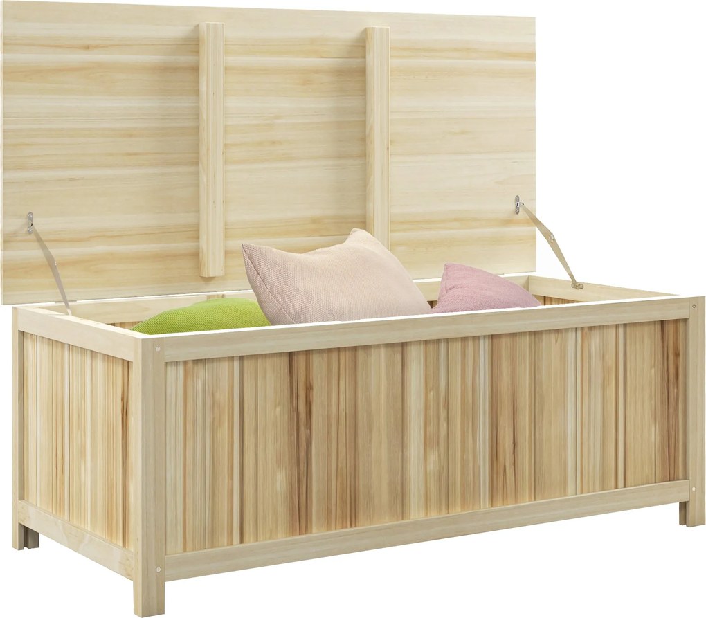 Outsunny Zahradní úložný box z dřeva s hydraulickými vzpěrami - 172L - 120L x 55W x 45H cm | Aosom