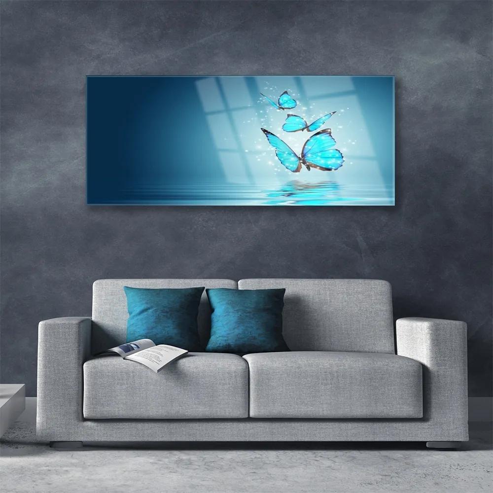 akrylový obraz Motýli Voda Umění 125x50 cm