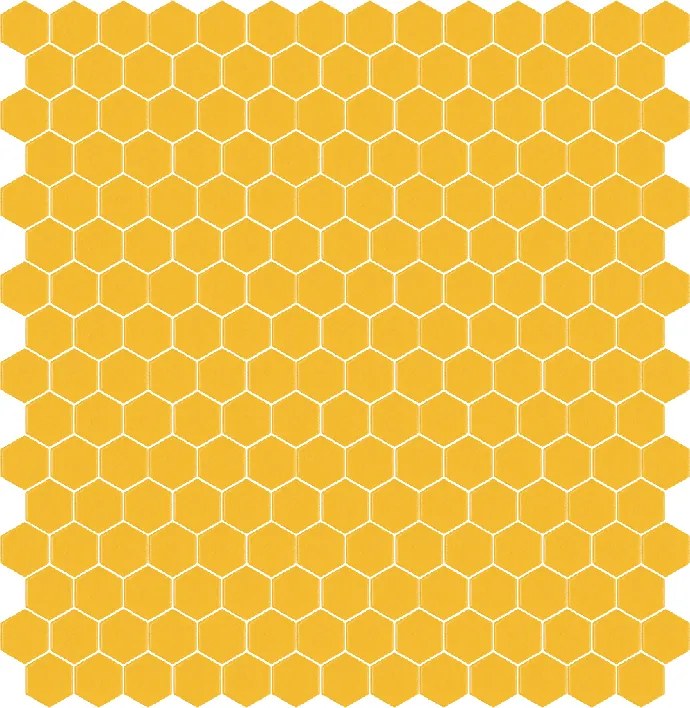 Hisbalit Skleněná mozaika žlutá Mozaika 231A SATINATO hexagony 2,3x2,6 (33,33x33,33) cm - HEX231ALH