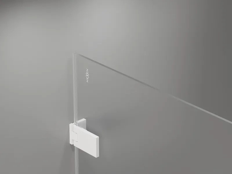 Mexen Lunar-F Duo, skládací sprchový kout 80 x 70 cm, 8mm čiré sklo, bílý profil, 836-080L-070P-20-00