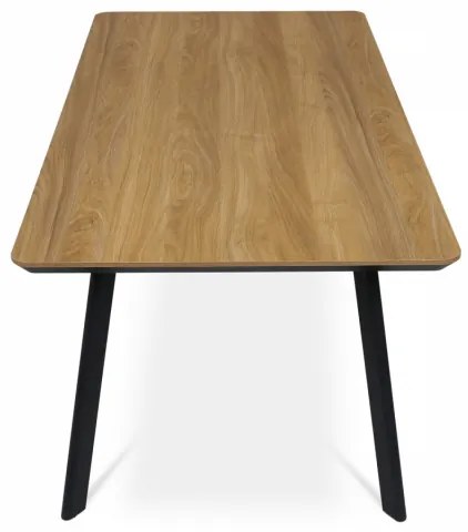 Jídelní stůl pro 4, 6, 8 osob 180x90x76 dub kovové nohy černý lak HT-533 OAK