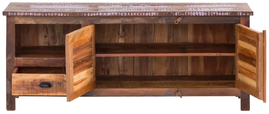 furniture-nabytek.cz - Masivní TV stolek Westhill z recyklovaného dřeva, lakovaný, vícebarevný – 150×50×60 cm