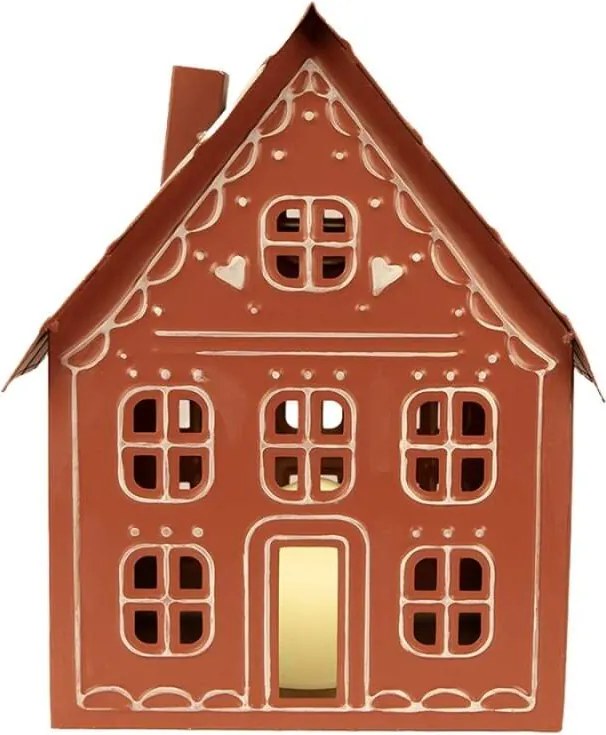 Kovová LED lucerna domek - 32 cm