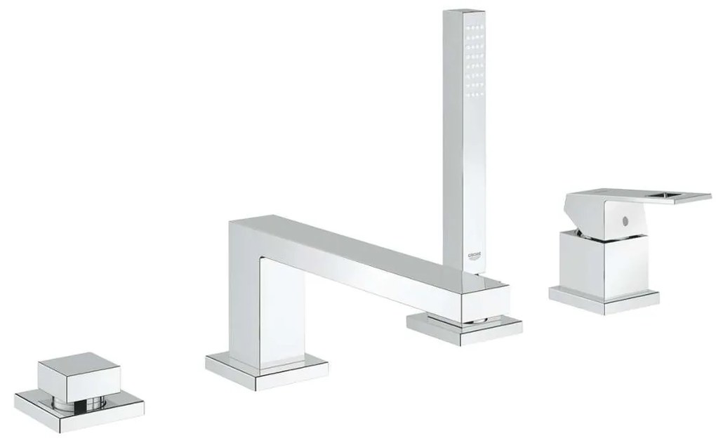 Grohe Eurocube - Vanová baterie na okraj vany, 4-otvorová instalace, chrom 19897001