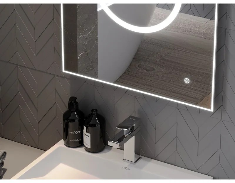 Mexen Koga, LED koupelnové zrcadlo s podsvícením 60 x 80 cm, 6000K, ochrana proti zamlžování, 9821-060-080-611-00