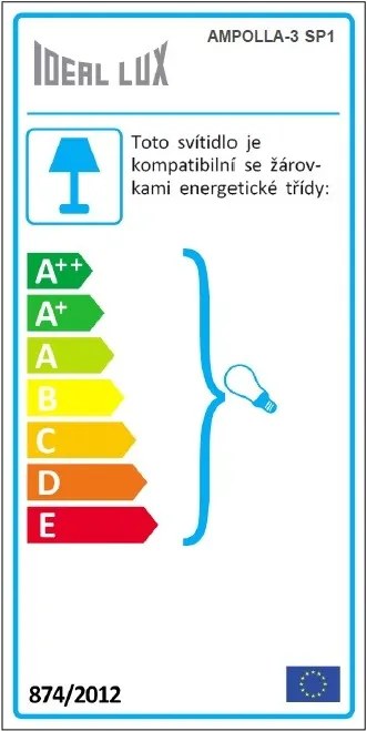 Závěsné svítidlo Ideal Lux Ampolla-3 SP1 rame 167367 měděné 30cm