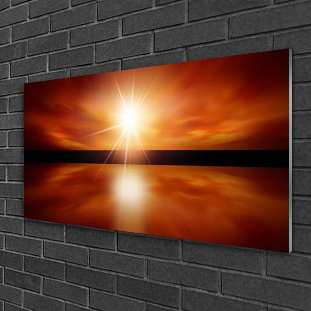 Obraz na skle Slunce Nebe Voda Krajina 120x60 cm