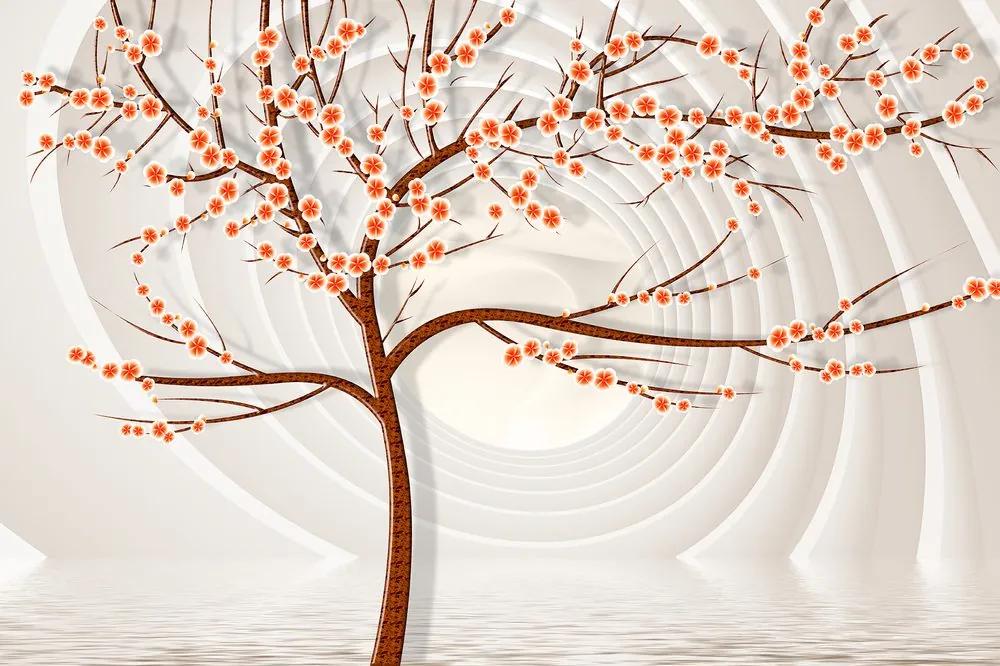 Samolepící tapeta moderní strom na abstraktním pozadí