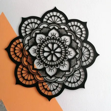 Dřevěná dekorace na zeď mandala symbolika lotosový květ I SENTOP PR0204