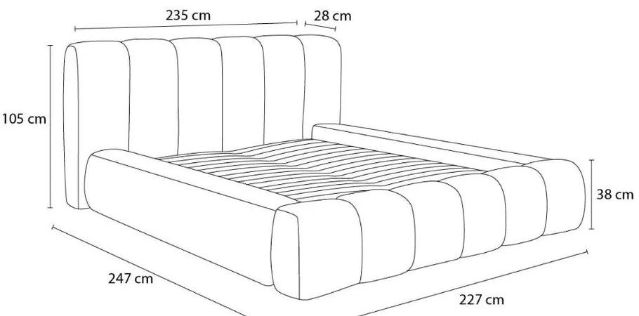 Tmavě modrá čalouněná dvoulůžková postel s úložným prostorem s roštem 180x200 cm Denali – Bobochic Paris
