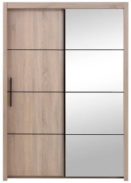 Zrcadlová skříň s posuvnými dveřmi INOVA 150 cm dub sonoma