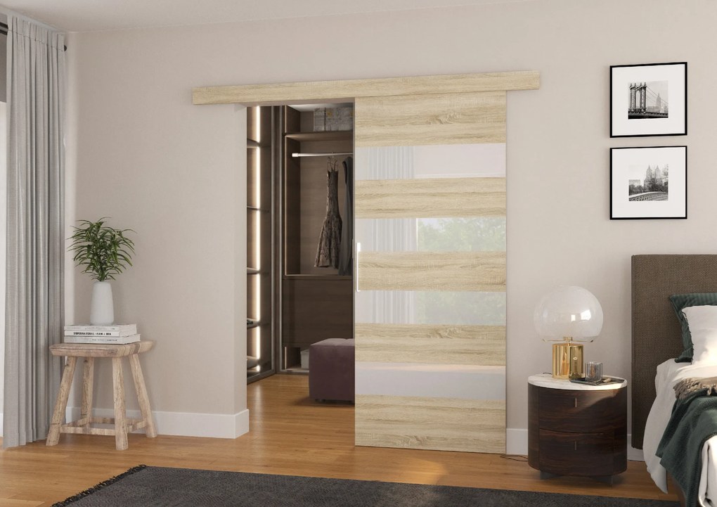 ADRK Furniture Posuvné nástěnné dveře MILOU 96 ADRK-SD-MIL-S-WL-96