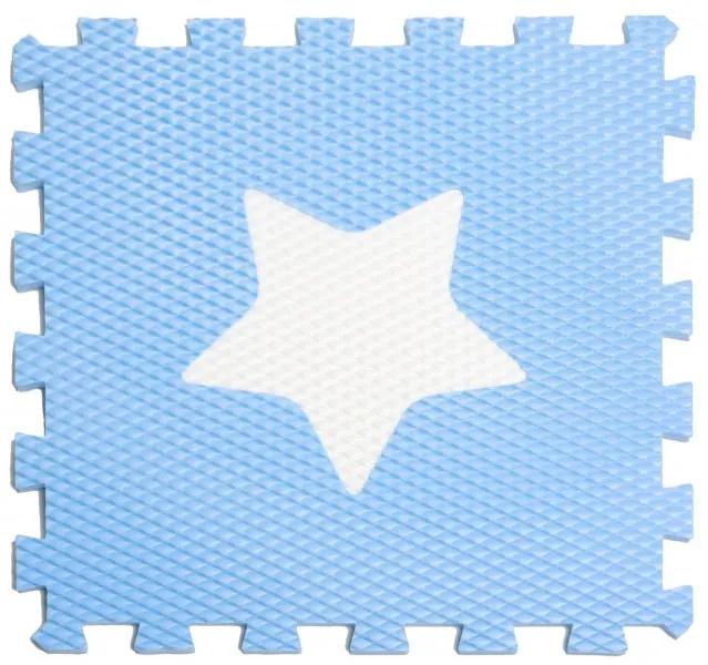 Vylen Pěnové podlahové puzzle Minideckfloor s hvězdičkou Bílý se světle šedou hvězdičkou 340 x 340 mm