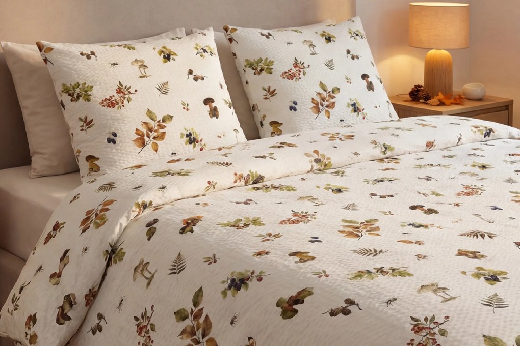 Krepové prodloužené povlečení Podzimní plody Velikost: 140 x 220 + 70 x 90