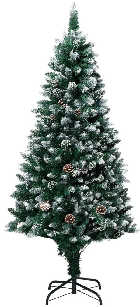 321016 vidaXL Umělý vánoční stromek se šiškami a bílým sněhem 180 cm