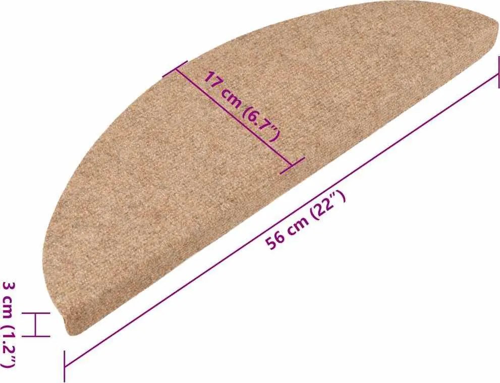 vidaXL Samolepicí nášlapy na schody 15 ks 56x17x3 cm [136390] Barva: Béžová