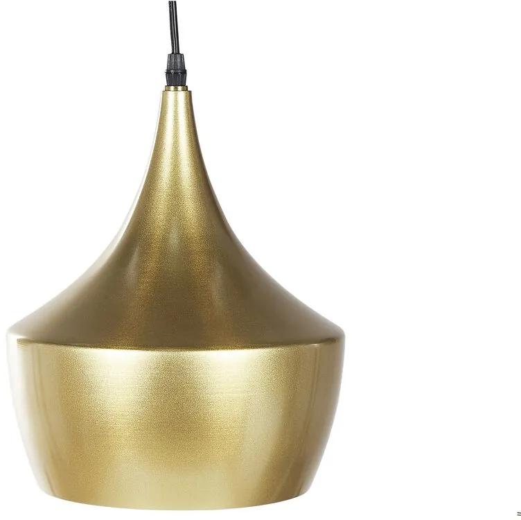 Závěsná lampa kovová zlatá FRASER Beliani