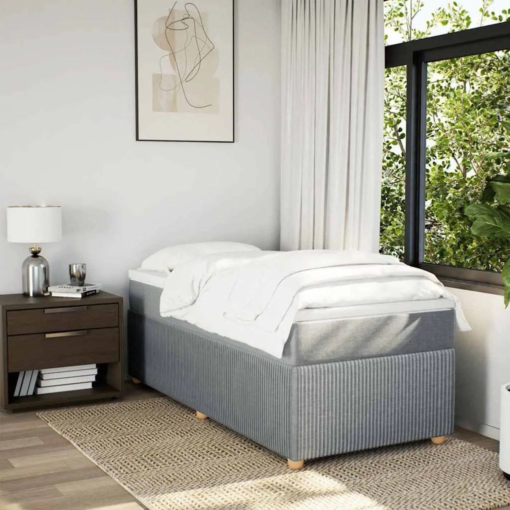 Box spring postel s matrací světle šedá 80 x 200 cm textil 3285525