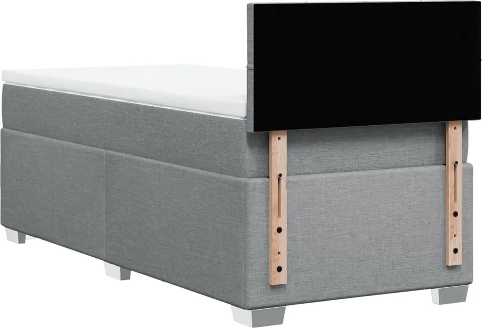Box spring postel s matrací světle šedá 80 x 200 cm textil 3285715