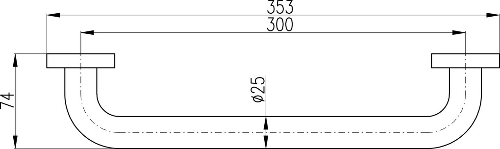 Slezák - RAV Madlo pevnostní 353 mm COLORADO - , Chrom