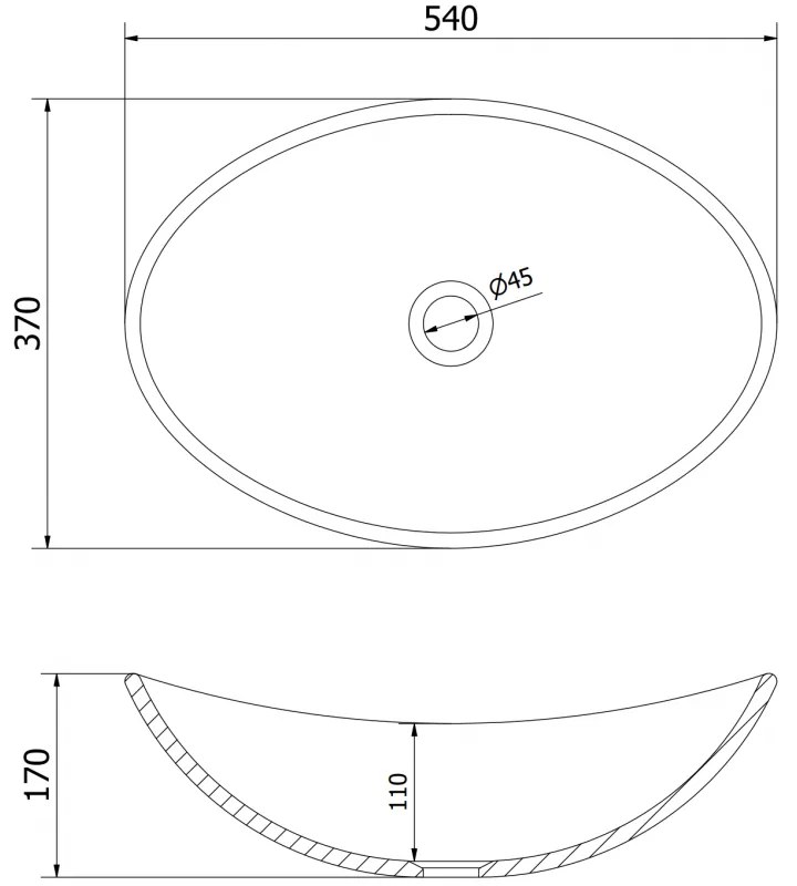Mexen Sonia, skleněné umyvadlo na desku 54 x 37 x 17 cm, stříbrná, 24145411
