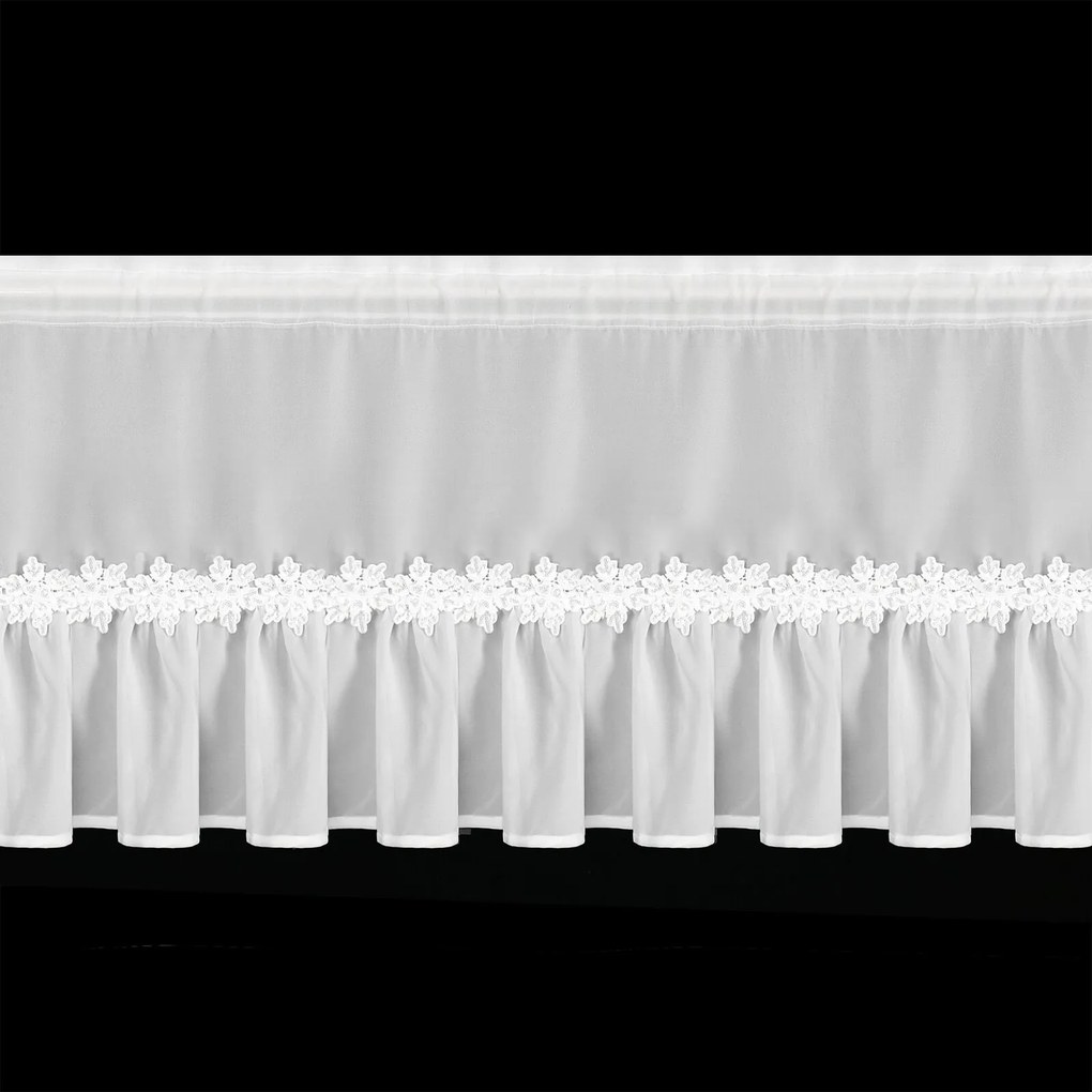 KRÁTKÁ VÁNOČNÍ ZÁCLONA NA PÁSCE FLAKE 150X40 CM BÍLÁ