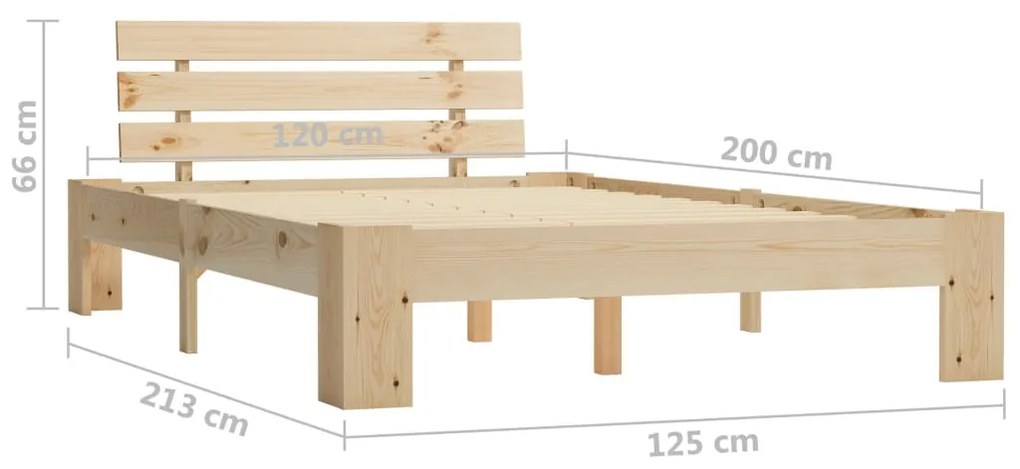vidaXL Marketos Rám postele masivní borovice 120 x 200 cm