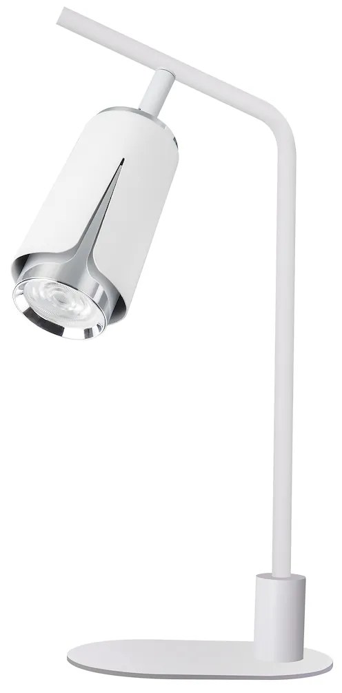 Stolní lampa Flower, 1x bílé/chromové kovové stínítko, w
